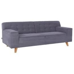 2,5-Sitzer Tom Tailor HOME "NORDIC CHIC" Sofas Gr. B/H/T: 206cm x 77cm x 91cm, Vintage Webstoff TUS, grau (prune tus 18) im Retrolook, Füße Buche natur