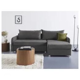 Ecksofa Collection AB "Sunny L-Form", grau (anthrazit), B:218cm T:141cm, 100% Polyester, Sofas, inkl. Bettfunktion und Bettkasten