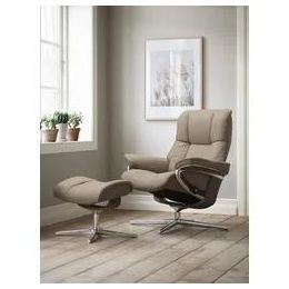 Relaxsessel stressless "Mayfair" Sessel Gr. ROHLEDER Stoff Q2 FARON, Cross Base Wenge, Relaxfunktion-Drehfunktion-PlusTMSystem-Gleitsystem-BalanceAdaptTM, B/H/T: 92cm x 103cm x 79cm, beige (beige q2 faron) mit Cross Base, Größe S, M & L, Holzakzent Wenge