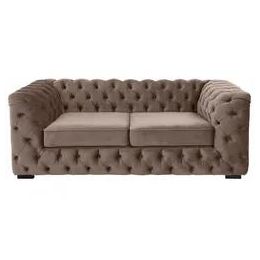 Guido Maria Kretschmer Home & Living Chesterfield-Sofa "Kalina", braun, B:190cm H:67cm T:98cm, GUIDO MARIA KRETSCHMER HOME & LIVING, Sofas, mit klassischer Chesterfield-Knopfheftung