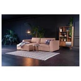 Ecksofa Tom Tailor HOME "HEAVEN STYLE S" Sofas Gr. B/H/T: 242cm x 85cm x 162cm, Struktur grob TCU, Recamiere links, ohne Bettfunktion-ohne Bettkasten-Metallfuß, rosa (light rose tcu 27) aus der COLORS COLLECTION, wahlweise mit Bettfunktion & Bettkasten