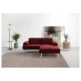 Ecksofa Andas "Swift L-Form" Sofas Gr. B/H/T: 192cm x 83cm x 176cm, Microfaser PRIMABELLE, Recamiere rechts, rot (bordeaux) Federkern-Polsterung, BTH: 19283176 cm