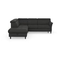 Sit & More Ecksofa SIT & MORE "Marano L-Form", grau (anthrazit), B:252cm T:216cm, 100% Polyester, Sofas, inklusive Kopfteilverstellung, wahlweise mit Bettfunktion, Bettkasten