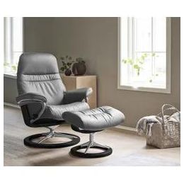 Relaxsessel stressless "Sunrise", grau (grau batick), B:83cm H:105cm T:74cm, Leder BATICK: BATICK ist ein leicht korrigiertes, durchgefärbtes und genarbtes Möbelleder, bei dem die meisten Unebenheiten und Spuren in der Regel entfernt wurden., Leder PALOMA: PALOMA ist ein durchgefärbtes Semianilin-Möbelleder mit natürlicher Narbung., ROHLEDER Stoff Q2 FARON: Ein fester zuverlässiger Bouclu00e9 mit 