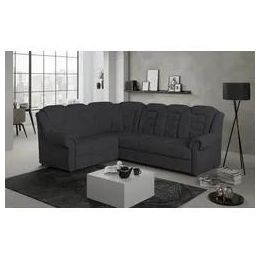 Ecksofa Home Affaire "Boston L-Form" Sofas Gr. B/H/T: 266 cm x 102 cm x 216 cm, Chenille, langer Schenkel rechts, Ohne Bettfunktion-ohne Schubkasten, schwarz (black) Gemütliches Ecksofa mit hoher Rückenlehne in klassischem Design