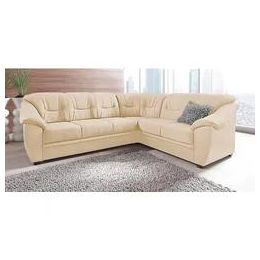 Sit & More Ecksofa SIT & MORE "Savona L-Form" Sofas Gr. B/H/T: 262cm x 90cm x 212cm, Kunstleder SOFTLUX, langer Schenkel links, mit Bettfunktion, beige (creme) wahlweise mit Bettfunktion, inklusive Federkern, frei im Raum stellbar