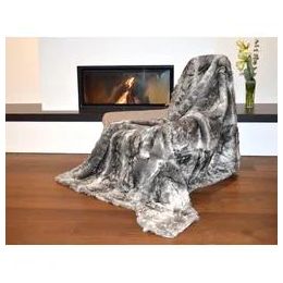 Wohndecke Mesana "Wolf", grau, B:150cm L:200cm, Polyester, Wohndecken, aus hochwertigem Fellimitat