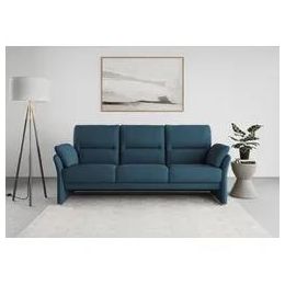 3-Sitzer DOMO collection "Pina" Sofas Gr. B/H/T: 219cm x 95cm x 88cm, Microfaser hochflorig, blau (petrol) mit Federkern, Breite 219cm