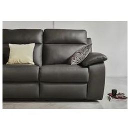 3-Sitzer NICOLETTI HOME Sofas Gr. B/H/T: 203 cm x 99 cm x 94 cm, NaturLEDER TORELLO, ohne Relaxfunktion, braun (chocolate) Breite 203 cm, wahlweise mit oder ohne elektrische Relaxfunktion