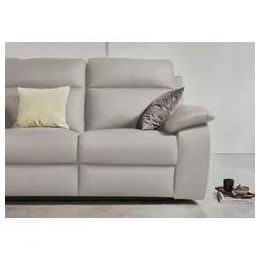 3-Sitzer NICOLETTI HOME Sofas Gr. B/T: 203cm x 94cm, Luxus-Microfaser Wildlederoptik, ohne Relaxfunktion, grau (lightgrau) Breite 203 cm, wahlweise mit oder ohne elektrische Relaxfunktion