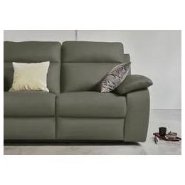 3-Sitzer NICOLETTI HOME Sofas Gr. B/T: 203cm x 94cm, Luxus-Microfaser Wildlederoptik, ohne Relaxfunktion, grün Breite 203 cm, wahlweise mit oder ohne elektrische Relaxfunktion