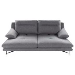 3-Sitzer Calia italia "Cezanne modern, elegant und bequem, aufwendige Detailverarbeitung" Sofas Gr. B/H/T: 215cm x 90cm x 109cm, Struktur (100% Polyester), mit Sitztiefenverstellung, grau (26 grigio) wahlweise mit Sitztiefenverstellung