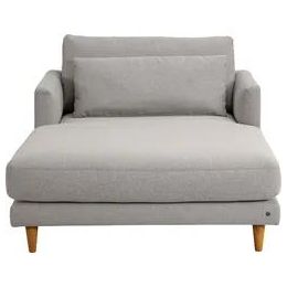 Recamiere Tom Tailor HOME Sofas Gr. B/H/T: 120cm x 83cm x 167cm, Struktur fein TBO, grau (powder grey tbo 39) frei im Raum stellbar, Füße Eiche natur