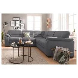 Sit & More Ecksofa SIT & MORE "Montego L-Form" Sofas Gr. B/H/T: 256cm x 88cm x 227cm, Luxus-Microfaser, langer Schenkel links, ohne Bettfunktion, grau wahlweise mit Bettfunktion und Schubkasten