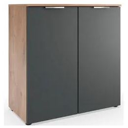 Kommode wimex "Level by fresh to go" Sideboards Gr. B/H/T: 81cm x 84cm x 41cm, schwarz (front graphit/ korpus plankeneiche nachbildung) 2-türig mit soft-close Funktion, 81cm breit, 84cm hoch