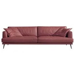 2,5-Sitzer Egoitaliano "Sophia, Designsofa mit extrakomfortablem Sitzkomfort" Sofas Gr. B/H/T: 214cm x 77cm x 96cm, Leder BULL, 2,5 Sitzer, rot (kirschrot) Daunenfederung, inkl. 2 Kissen