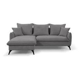 Ecksofa WERK2 "Modica L-Form" Sofas Gr. B/H/T: 230cm x 92cm x 160cm, Struktur fein, Recamiere links, Schlaffunktion und Bettkasten, grau (anthrazit) Minimalistisches Ecksofa mit Schlaffunktion & Bettkasten