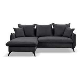 Ecksofa WERK2 "Modica L-Form" Sofas Gr. B/H/T: 230cm x 92cm x 160cm, Struktur weich, Recamiere links, Schlaffunktion und Bettkasten, grau (anthrazit) Minimalistisches Ecksofa mit Schlaffunktion & Bettkasten