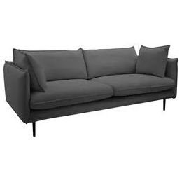 3-Sitzer Inosign "Somba" Sofas Gr. B/H/T: 220cm x 88cm x 103cm, Struktur fein, grau (anthrazit) mit dickem Keder und eleganter Optik