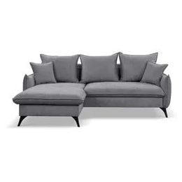 Ecksofa WERK2 "Modica L-Form" Sofas Gr. B/H/T: 230cm x 92cm x 160cm, Struktur weich, Recamiere links, Schlaffunktion und Bettkasten, grau Minimalistisches Ecksofa mit Schlaffunktion & Bettkasten