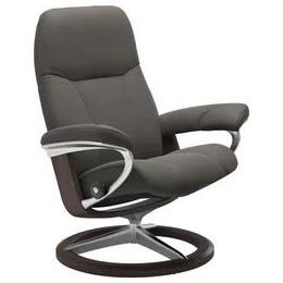 Relaxsessel stressless "Consul", grau (metal grau paloma), B:82cm H:102cm T:72cm, Leder BATICK: BATICK ist ein leicht korrigiertes, durchgefärbtes und genarbtes Möbelleder, bei dem die meisten Unebenheiten und Spuren in der Regel entfernt wurden., Leder PALOMA: PALOMA ist ein durchgefärbtes Semianilin-Möbelleder mit natürlicher Narbung., ROHLEDER Stoff Q2 FARON: Ein fester zuverlässiger Bouclu00e9