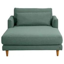 Recamiere Tom Tailor HOME Sofas Gr. B/H/T: 120cm x 83cm x 167cm, Struktur fein TBO, grün (soft emerald tbo 616) frei im Raum stellbar, Füße Eiche natur