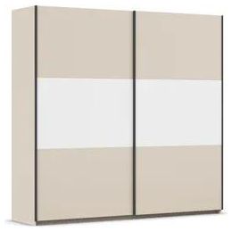 Schwebetürenschrank Rauch "Neo" Schränke Gr. B/H/T: 218 cm x 210 cm x 59 cm, 2 St., beige (champagner, alpinweiß) mit großzügigem Stauraum und vielfältigen Farbkombinationen