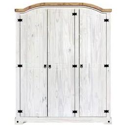 Kleiderschrank Home Affaire, weiß (weiß, honig), B:150cm H:188cm T:56cm, Massivholz, Schränke, Ziergriffe und Scharniere aus Metall