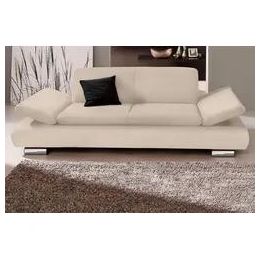 2,5-Sitzer Max Winzer "Toulouse modern und bequem, aktuelles Design, hoher Sitzkomfort" Sofas Gr. B/H/T: 224cm x 75cm x 89cm, Luxus-Microfaser, beige mit klappbaren Armlehnen, Breite 224 cm