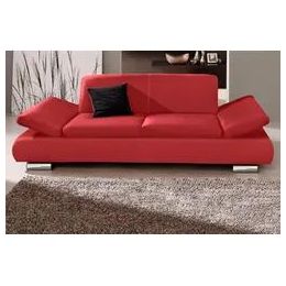 2,5-Sitzer Max Winzer "Toulouse modern und bequem, aktuelles Design, hoher Sitzkomfort" Sofas Gr. B/H/T: 224cm x 75cm x 89cm, Kunstleder SOFTLUX, rot mit klappbaren Armlehnen, Breite 224 cm