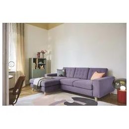 Ecksofa Tom Tailor HOME "Nordic Shift Chic" Sofas Gr. B/H/T: 308cm x 86cm x 180cm, Bouclé SCO, Recamiere links, ohne Bettfunktion und Bettkasten, lila (amethyst sco 18) wahlweise mit Bettfunktion und Bettkasten