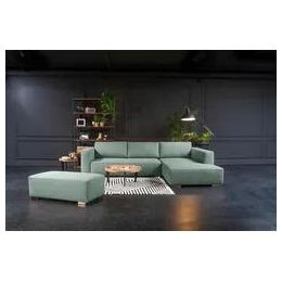 Ecksofa Tom Tailor HOME "HEAVEN STYLE M" Sofas Gr. B/H/T: 282cm x 85cm x 221cm, Struktur fein TBO, Recamiere rechts, mit Bettfunktion-mit Bettkasten-Metallfuß, grün (mint tbo 53) aus der COLORS COLLECTION, wahlweise mit Bettfunktion & Bettkasten