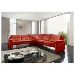 Ecksofa Places of Style "Luna L-Form" Sofas Gr. B/H/T: 288cm x 80cm x 268cm, NaturLEDER LongLife300, langer Schenkel rechts, rot in einzigartiger Optik