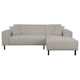 Ecksofa Home Affaire "ARROS L-Form" Sofas Gr. B/H/T: 235cm x 81cm x 163cm, Struktur, Recamiere rechts, grau (hellgrau) incl. loser Zierkissen, Maße BTH: 23516381 cm, auch in Cord