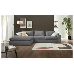 Ecksofa Alina "Sandy", grau (dunkelgrau gct 79), B:326cm T:180cm, Cord GCT (92% Polyester, 8% Nylon), Sofas, mit Recamiere, in modernem Cordstoff