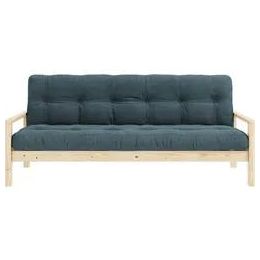 Schlafsofa KARUP DESIGN "KNOB" Sofas Gr. B/H/T: 205cm x 79cm x 95cm, gleichschenklig, Klar lackiert, grün (seaweed) mit Futonmatratze, verschiedene Farben, FSC-zertifiziert, Kiefer