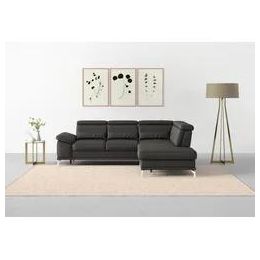 Sit & More Ecksofa SIT & MORE "Cabrio L-Form, B: 274 cm, mit Sitztiefen-, Arm- & Kopfteilverstellung", braun (mokka), B:274cm H:87cm T:230cm, Sofas, 3 Nierenkissen, Federkern, optional Bettfunktion und Stauraum