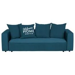 Schlafsofa Tom Tailor HOME "HEAVEN CASUAL SLEEP" Sofas Gr. B/H/T: 244cm x 85cm x 112cm, Struktur fein TBO, mit Bettfunktion-mit Bettkasten, blau (dark navy tbo 6) aus der COLORS COLLECTION, inklusive Bettfunktion & Bettkasten