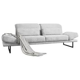 2-Sitzer 3C Candy "Mallow" Sofas Gr. B/H/T: 228 cm x 83 cm x 103 cm, Flachgewebe, weiß (silver) Verstellbare Armlehne und Kopfteil, manuelle Sitztiefenverstellung