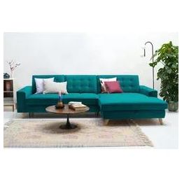 Ecksofa Tom Tailor HOME "Nordic Shift Chic" Sofas Gr. B/H/T: 308cm x 86cm x 180cm, Samtstoff TSV, Recamiere rechts, ohne Bettfunktion und Bettkasten, grün (emerald tsv 3) wahlweise mit Bettfunktion und Bettkasten