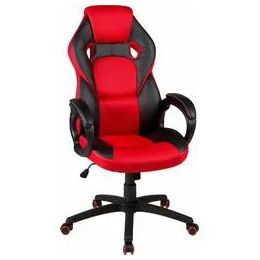 Gaming-Stuhl Duo Collection "Samu" Stühle schwarz (schwarz-rot) mit modernem Netzstoffbezug