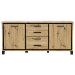 Sideboard FORTE Sideboards Gr. B/H/T: 178,4 cm x 81,3 cm x 41,5 cm, 4 St., schwarz (artisan eiche, eiche) Breite 178 cm