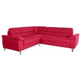 Sit & More Ecksofa SIT & MORE "Sorano L-Form" Sofas Gr. B/H/T: 249cm x 88cm x 229cm, Flachgewebe, langer Schenkel rechts, ohne Funktion, rot wahlweise mit Bett- und Relaxfunktion, inkl. Bettkasten