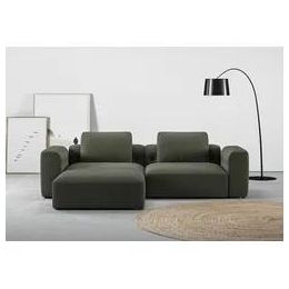 Ecksofa RAUM.ID "Cushid L-Form" Sofas Gr. B/H/T: 268cm x 62cm x 191cm, Feincord, Longchair rechts, grün (oliv) Modulset, bestehend aus 3 Teilen