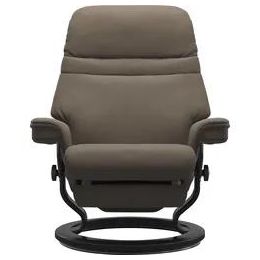 Relaxsessel stressless "Sunrise" Sessel Gr. Leder BATICK, PowerTM Leg & Back-mit Akku-Classic Base Schwarz, Relaxfunktion-Drehfunktion-Integrierte Fußstütze-PlusTMSystem, B/H/T: 79cm x 103cm x 78cm, braun (mole batick) elektrisch verstellbar, optional 2-motorisch, Größe M & L