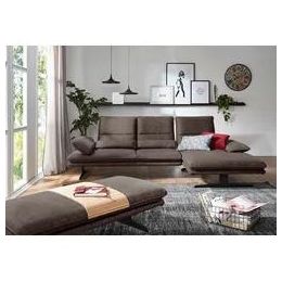 Ecksofa W.Schillig "broadway, Designsofa mit tollem Sitzkomfort", braun (tobacco s22), B:291cm H:94cm T:164cm, Flachgewebe S22 (100% Polyester), Sofas, Sitztiefenverstellung, Kopfteil- & Seitenteilverstellung, Breite 291cm