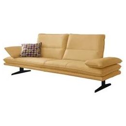 2,5-Sitzer W.Schillig "broadway" Sofas Gr. B/H/T: 236cm x 94cm x 96cm, Longlife Xtra-Leder Z69, Longchair links, mit Sitztiefenverstellung-mit Kopfteilverstellung-ohne Seitenteilverstellung, beige (biskuit z69) Sitztiefenverstellung, Kopfteil- & Seitenteilverstellung, Breite 216cm