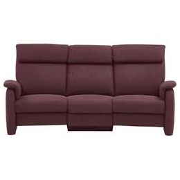 3-Sitzer Home Affaire "Turin mit Steckdose und USB-Port auch in Easy care-Bezug" Sofas Gr. B/H/T: 218 cm x 107 cm x 104 cm, Struktur weich, rot (bordeaux) 2 x vollmotorische Relaxfunktion, herunterklappbarer Tisch