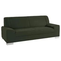 2-Sitzer DOMO collection "Anzio" Sofas Gr. B/H/T: 214cm x 85cm x 93cm, Struktur fein, Mit Federkern, grün (dunkelgrün) Wahlweise mit Federkern