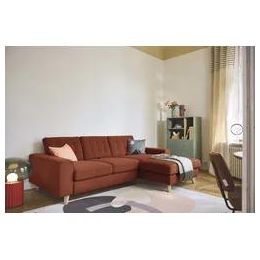 Ecksofa Tom Tailor HOME "Nordic Shift Chic" Sofas Gr. B/H/T: 308cm x 86cm x 180cm, Bouclé SCO, Recamiere rechts, ohne Bettfunktion und Bettkasten, braun (rust sco 747) wahlweise mit Bettfunktion und Bettkasten